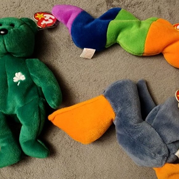 Ty | Toys | Nwt Lot Of 3 Ty Beanie Babies Inch The Worm Scoop The ...